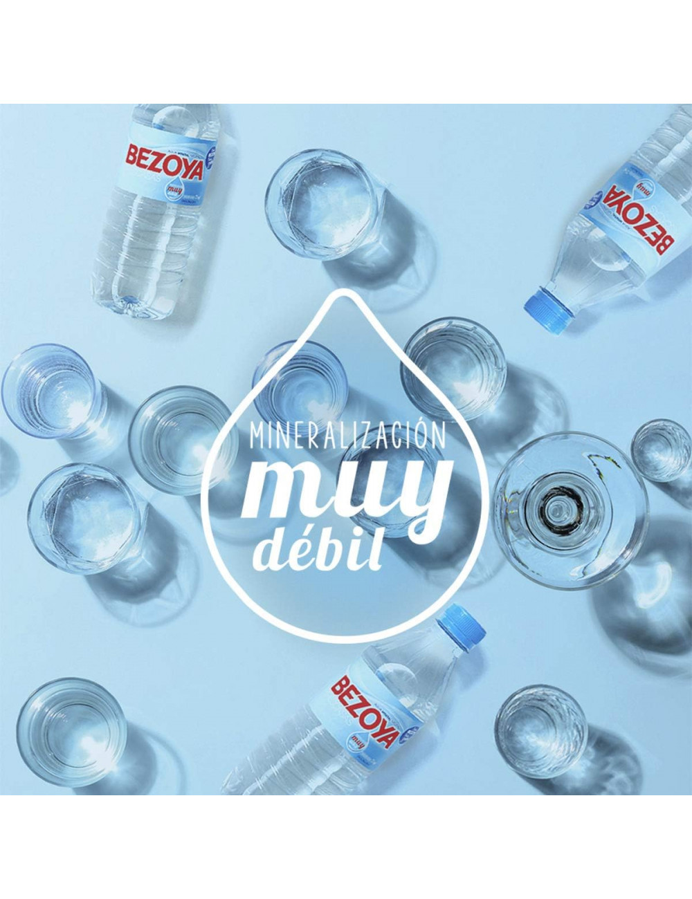 Bezoya Agua Mineral de Mineralización Muy Débil, Pack de 24 botellas de ...