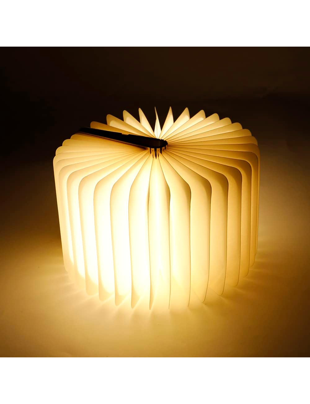 Lampara Libro Plegable de Madera, Múltiples Posiciones: 360 grados, Luz ...