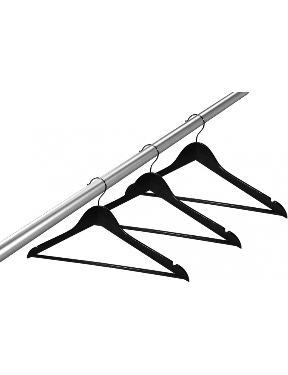 Juego de 8 Perchas Negras, Perchas de Madera Color Negra, Barra de ...