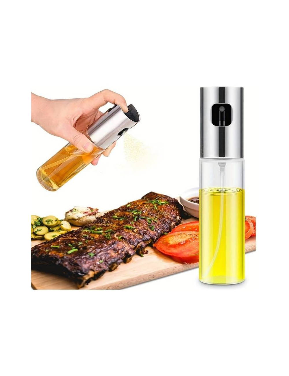 Aceitera Spray Pulverizador para Cocina de Acero Inoxidable y Cristal, Ideal para Cocina y Air ...