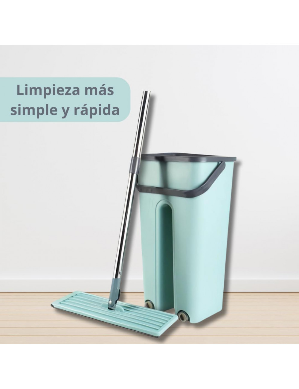 Mopa con Cubo Escurridor para Limpieza de Suelos y Paredes, Gira 360 ...